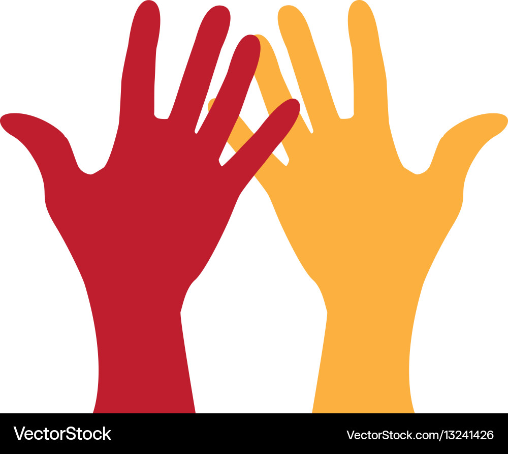 Hand human silhouette colors community icon Vector Image