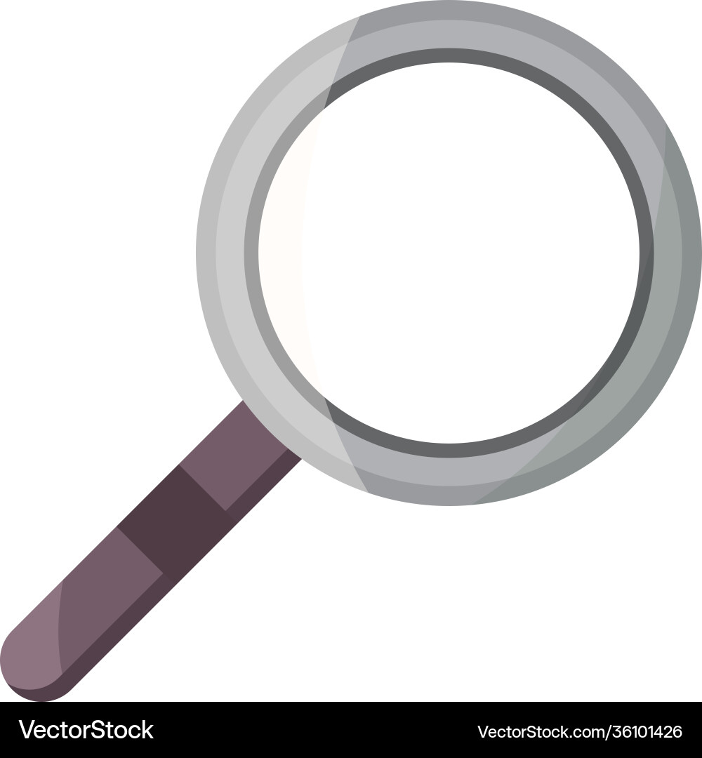 Magnifying glass search supply icon flat Vector Image