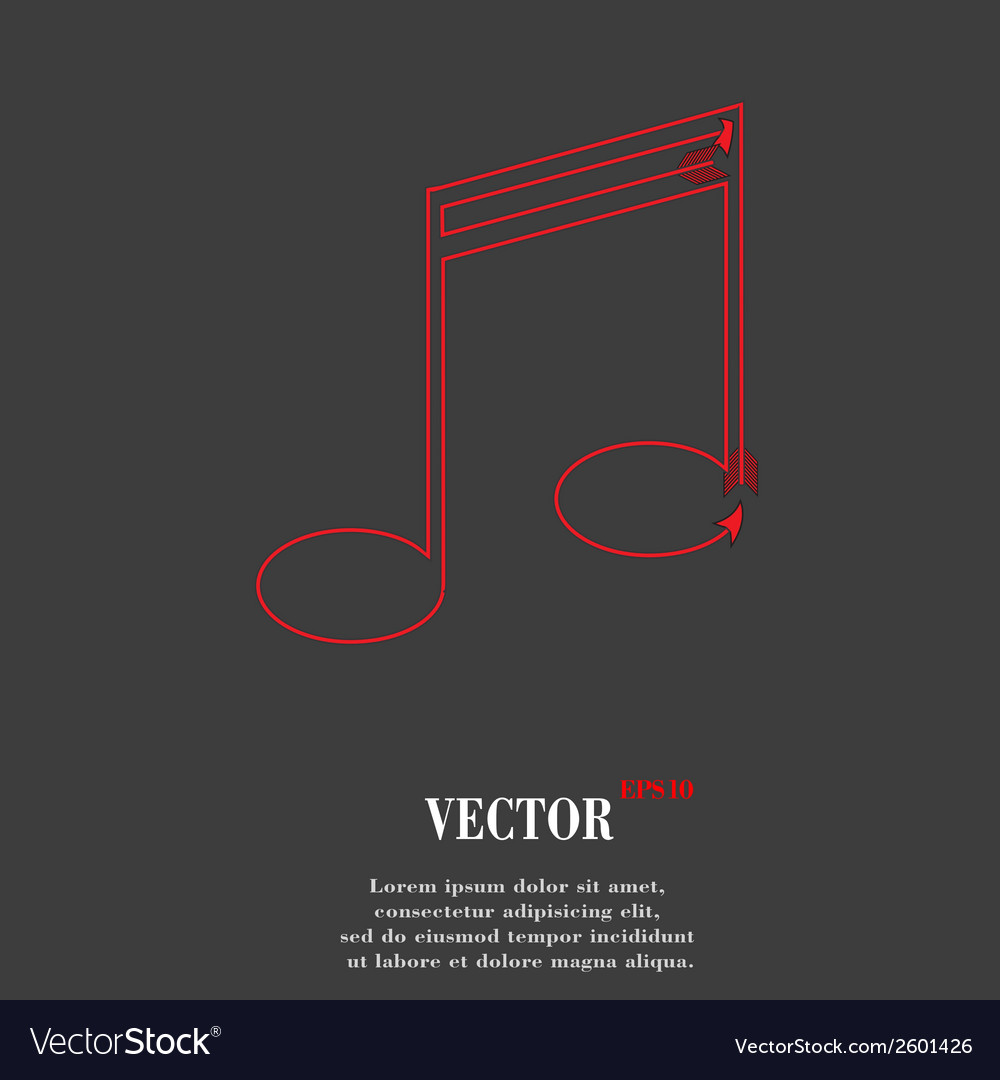 Music elements notes web icon flat design Vector Image
