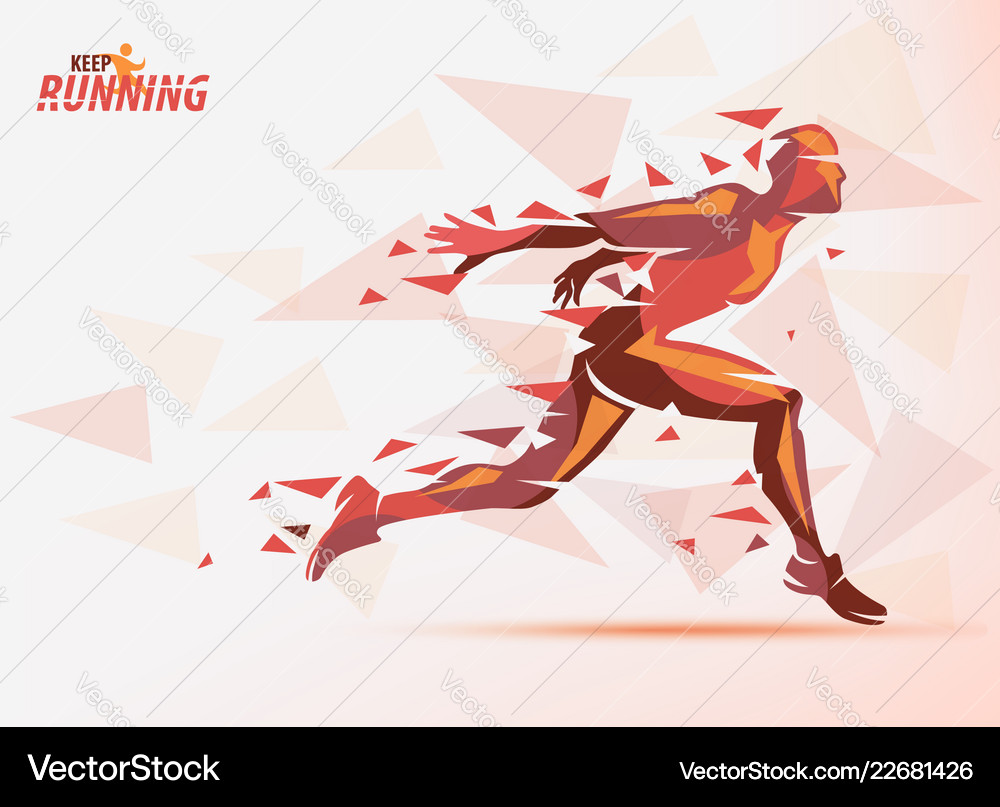 Running man sport and competition background Vector Image