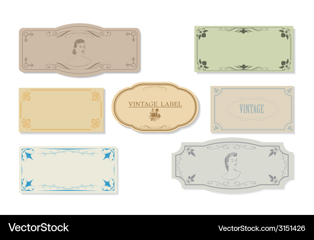 Set of a retro labels ancient design Royalty Free Vector