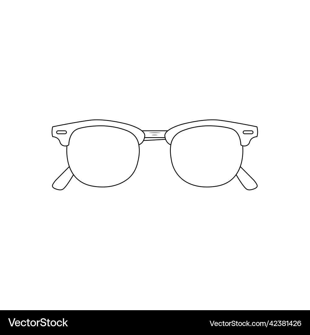 Sunglasses outline icon on isolated white Vector Image