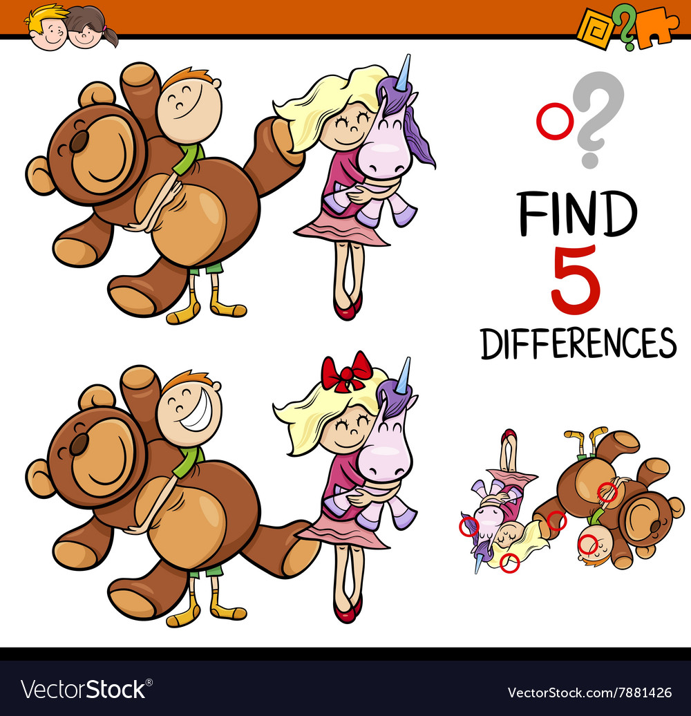 Task of finding differences Royalty Free Vector Image