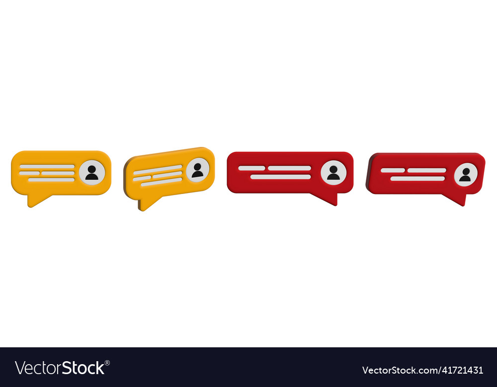 3d Chat Bubble Icon Collection Speech Bubbles Vector Image