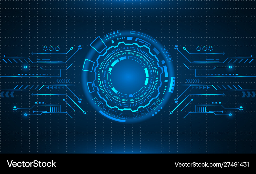 Abstract futuristic board with hud light Vector Image