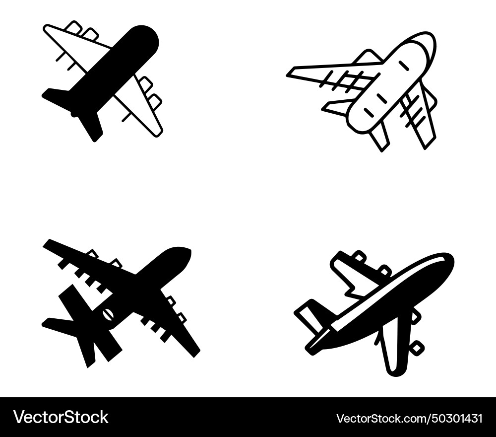 Air plane icon design set stock on white ba Vector Image