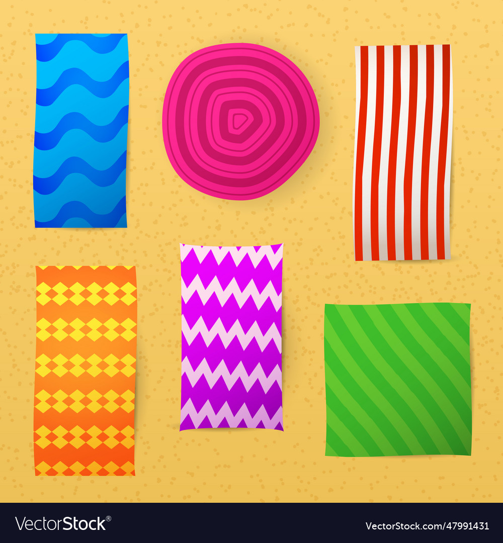 Beach mats set Royalty Free Vector Image - VectorStock