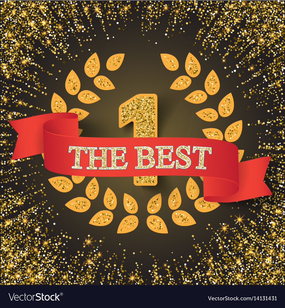 Best number one background with red ribbon Vector Image