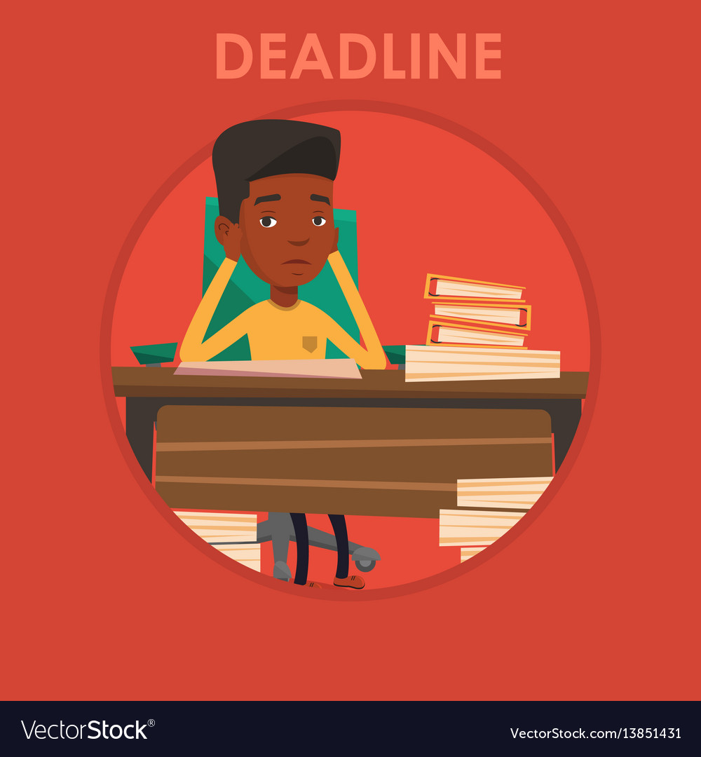 Businessman having problem with deadline Vector Image