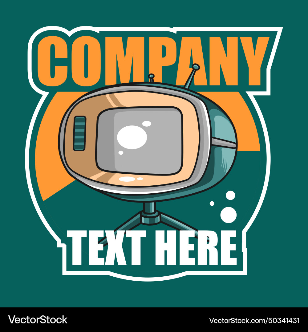 Cartoon theme television design for logo label Vector Image