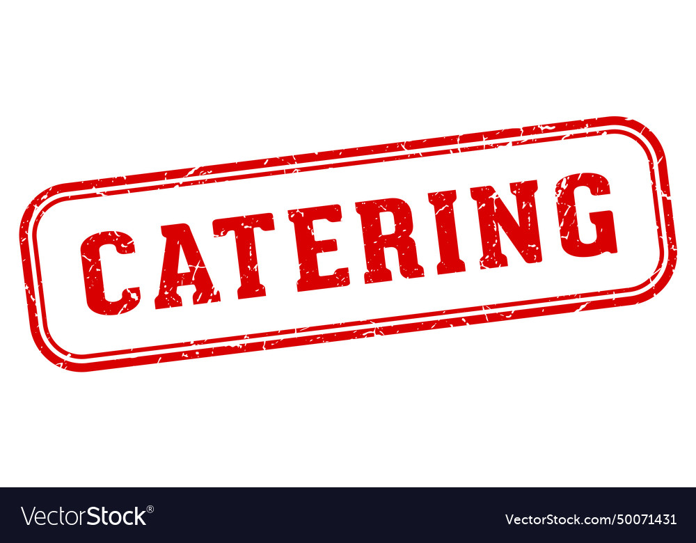 Catering stamp rectangular Royalty Free Vector Image