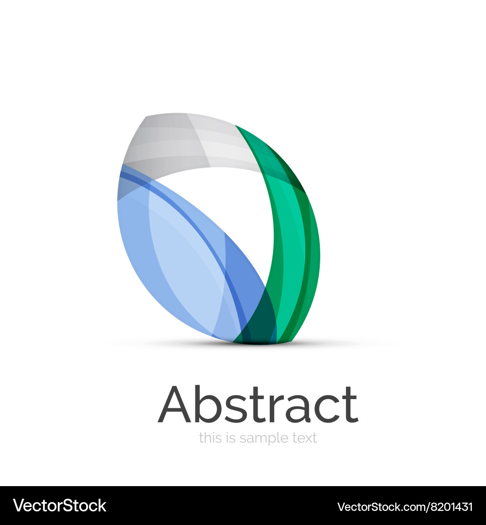 Circle logo transparent overlapping swirl shapes Vector Image