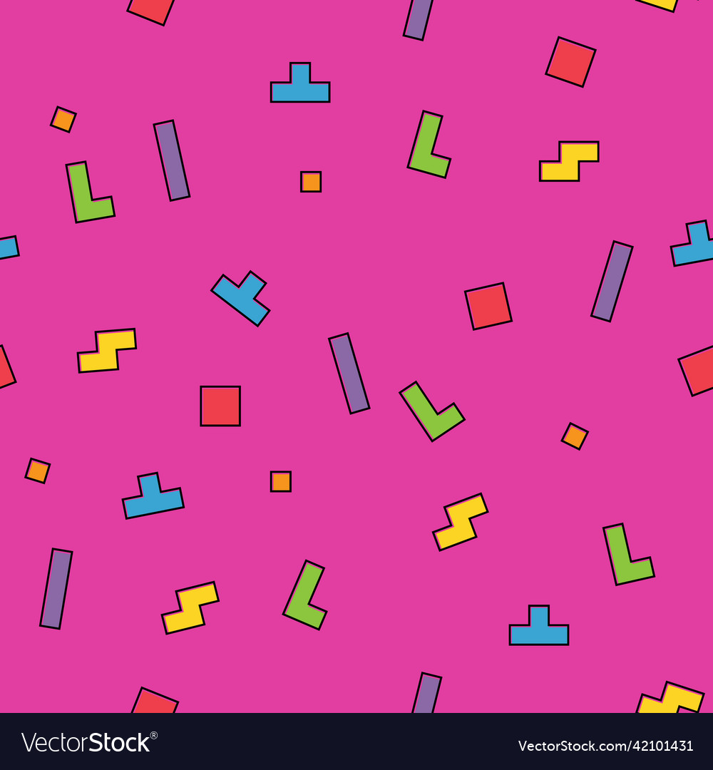 Color pixel design pattern puzzle style pattern Vector Image