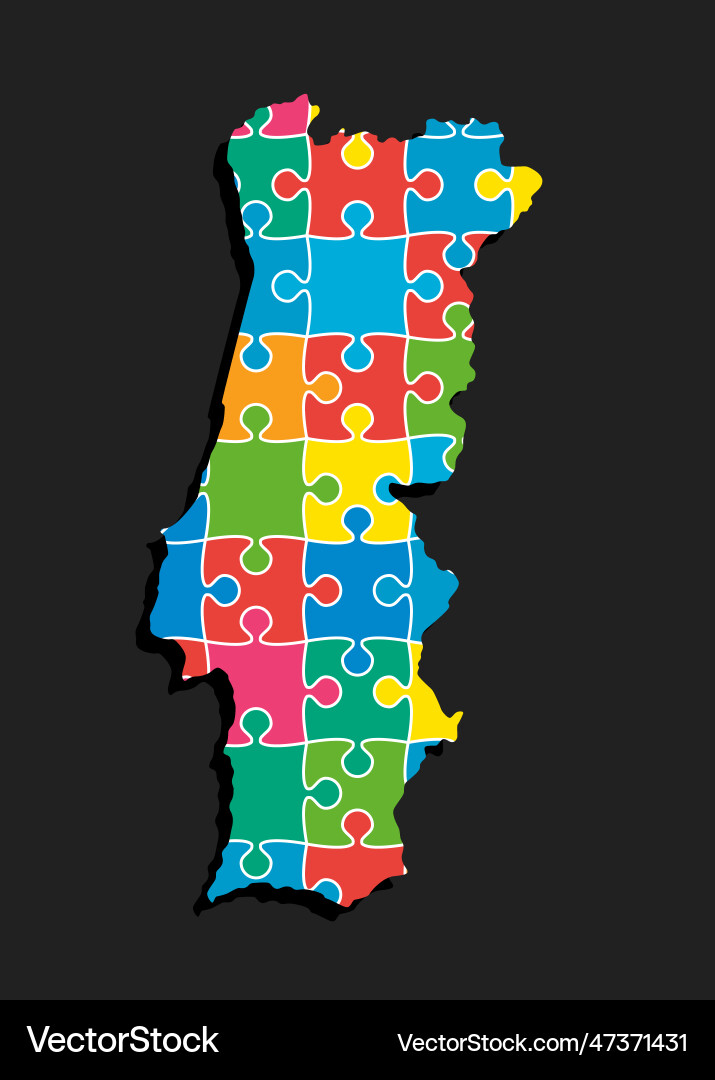 Creative map portugal from color puzzle jigsaw Vector Image