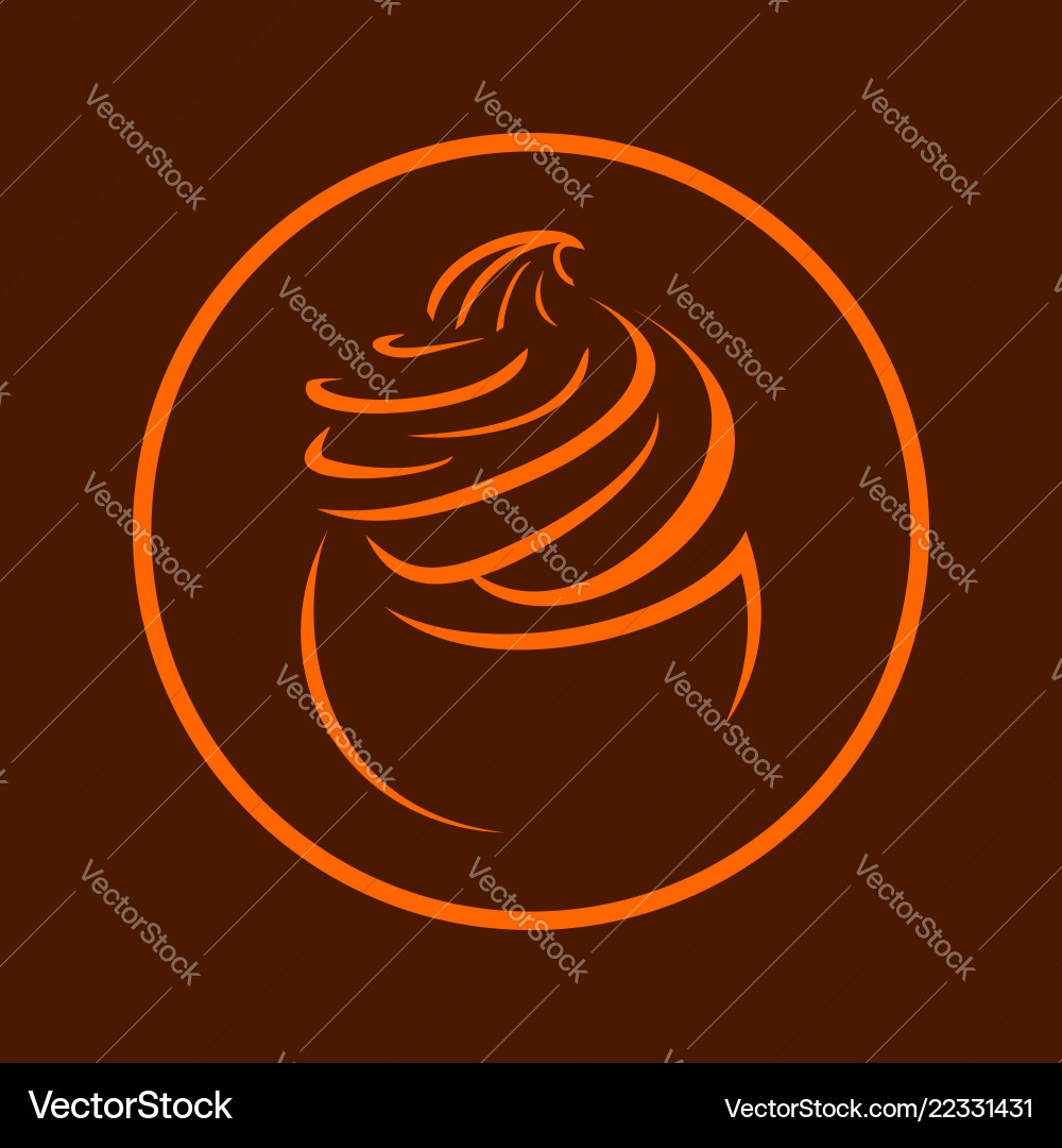 Cupcake frosting brown icon symbol design Vector Image