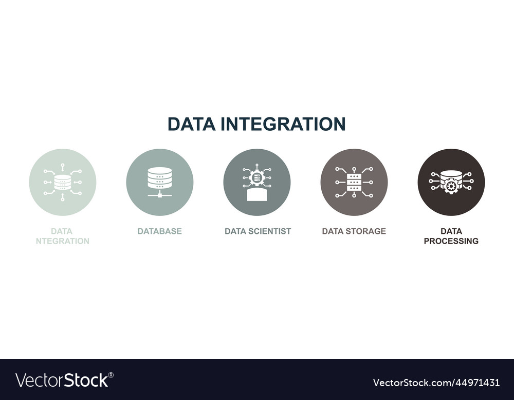Data integration database scientist Royalty Free Vector