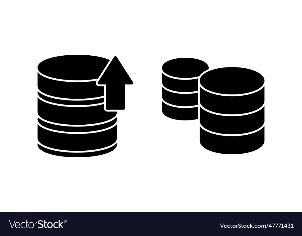 Database icon server icon storage Royalty Free Vector Image