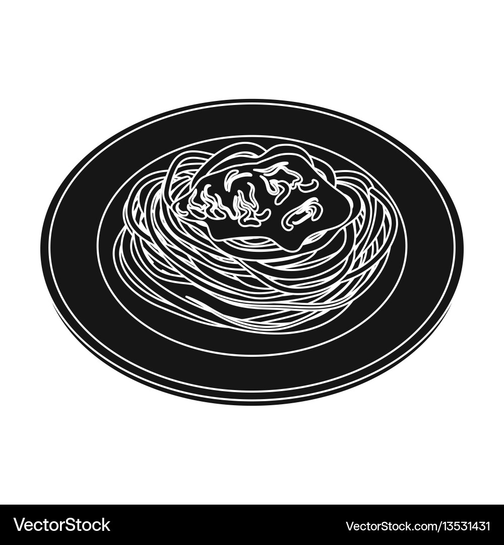 Dish in which wheat spaghetti with red sauce Vector Image