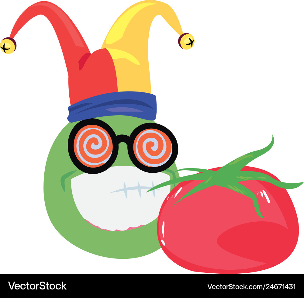 Emoji face april fools day Royalty Free Vector Image
