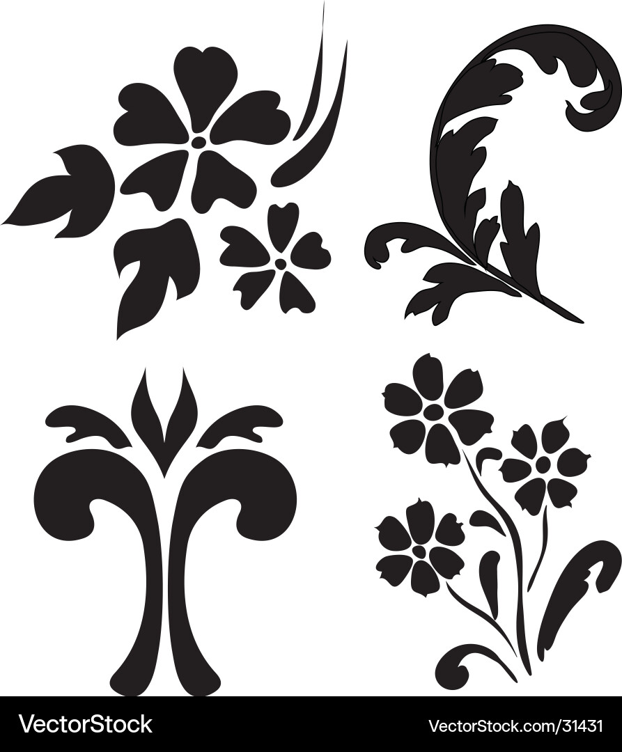 Floral elements Royalty Free Vector Image - VectorStock