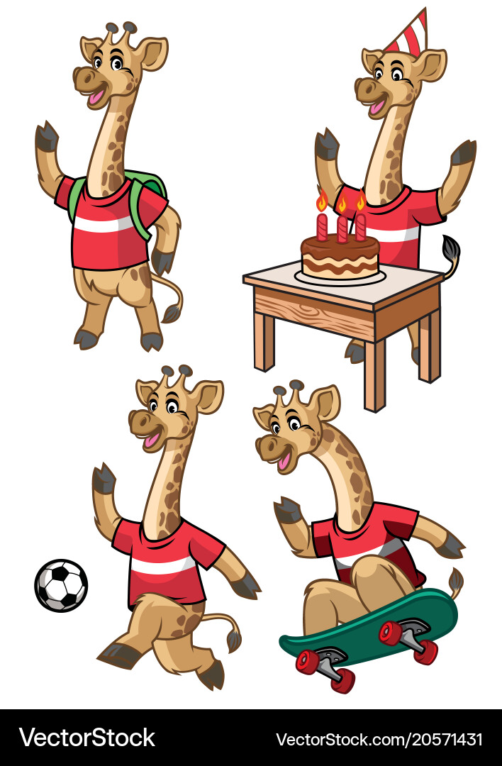 Giraffe cartoon set Royalty Free Vector Image - VectorStock