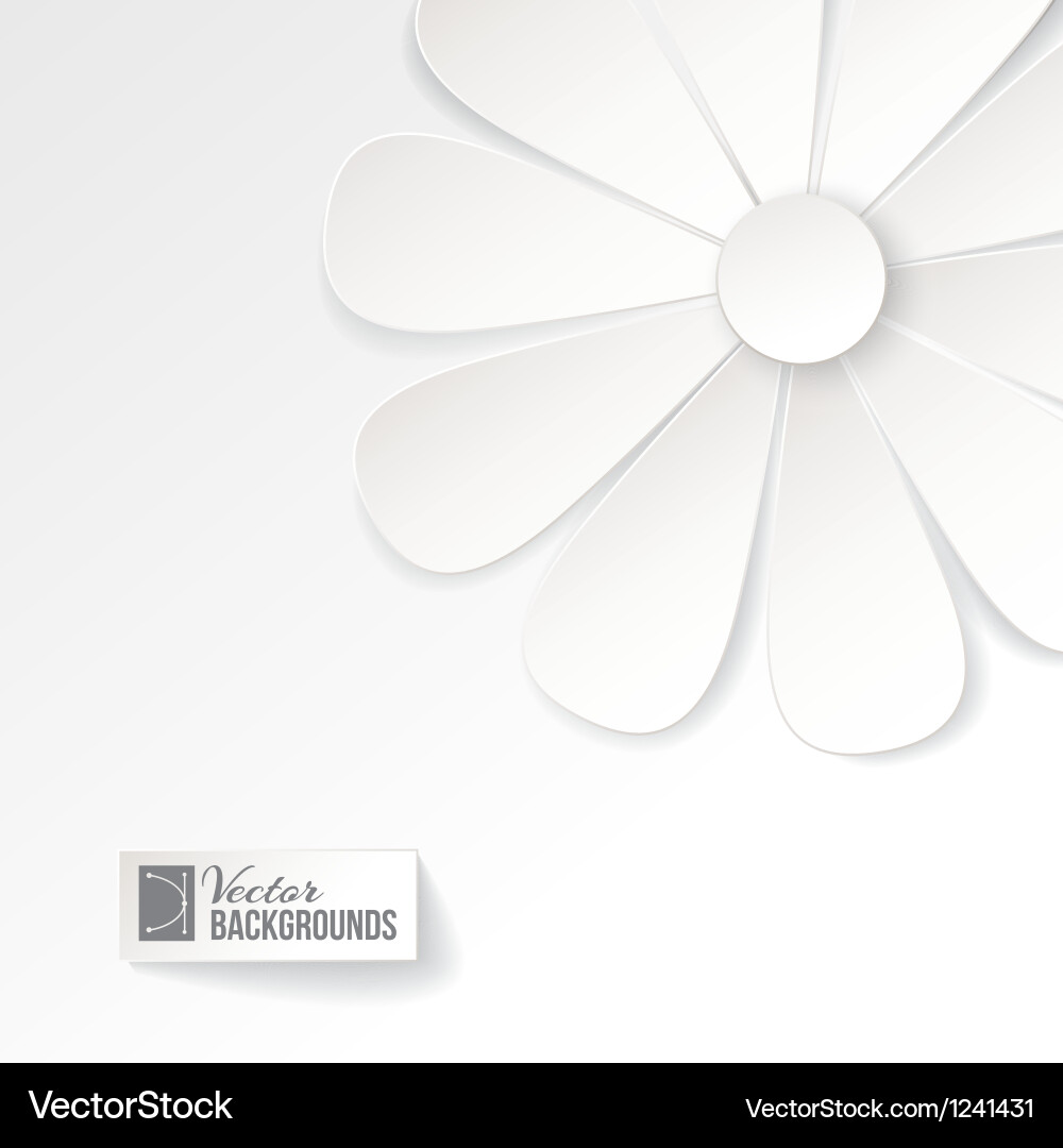 Greeting card with paper flower Royalty Free Vector Image