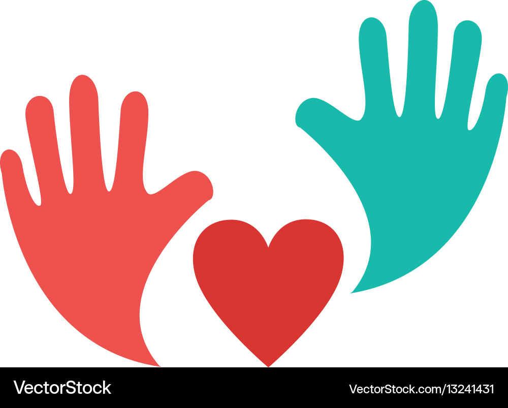 Hand human silhouette colors community icon Vector Image