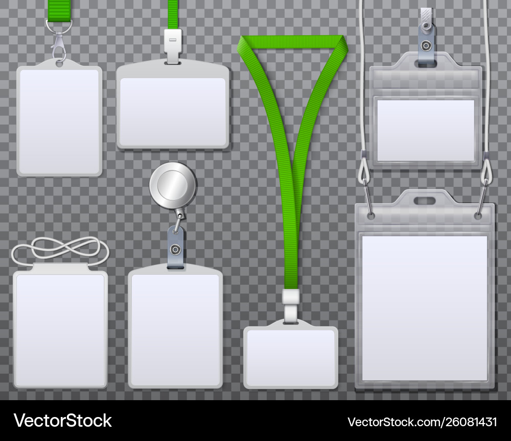Id cards badges identification card personal Vector Image