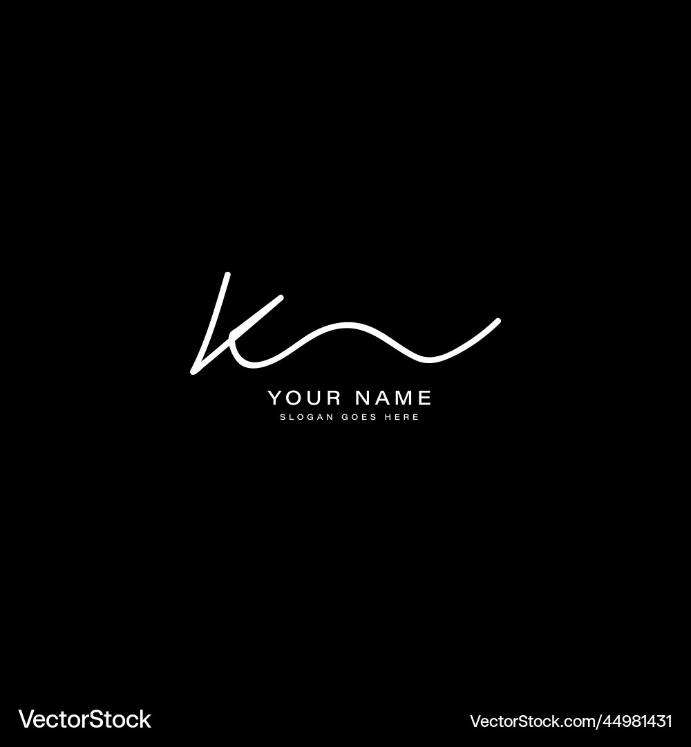 Initial letter k logo handwritten signature Vector Image