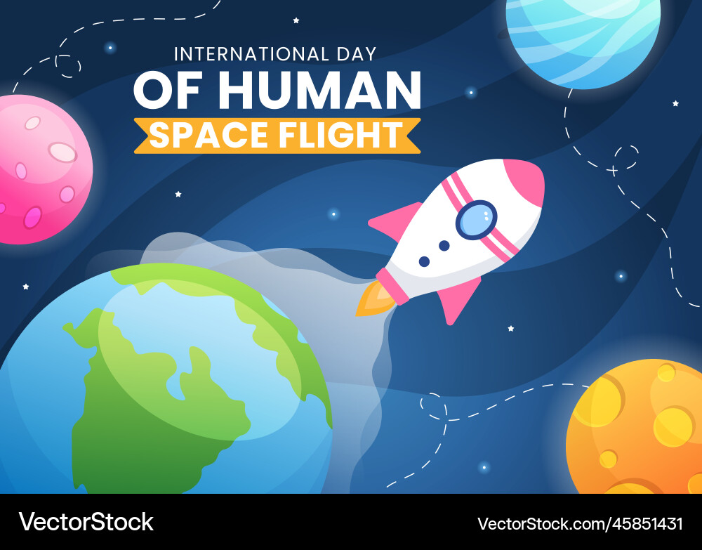 International human space flight day on april 12 Vector Image