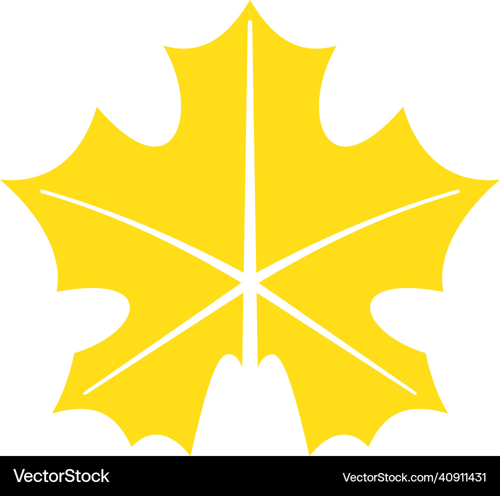 Maple leaf icon yellow autumn symbol fall season Vector Image