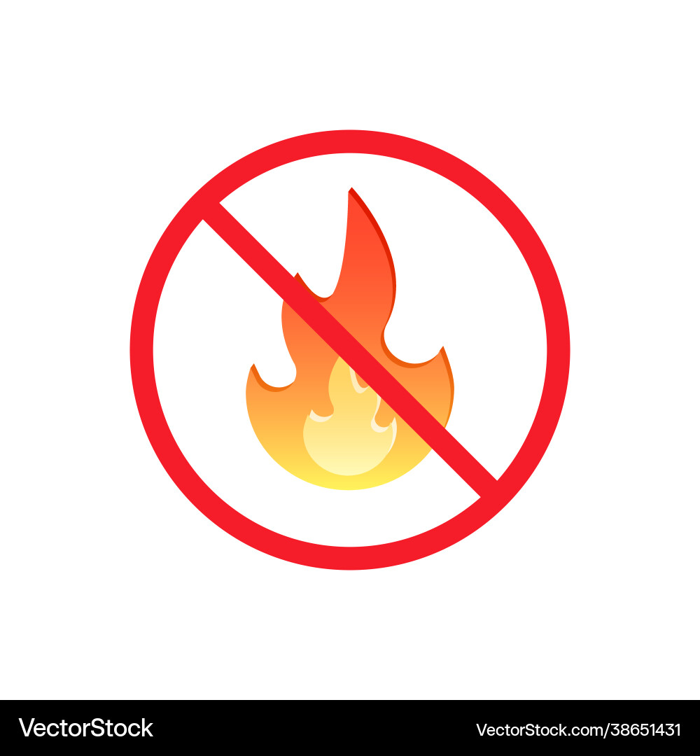 No fire sign icon symbol flame sign Royalty Free Vector