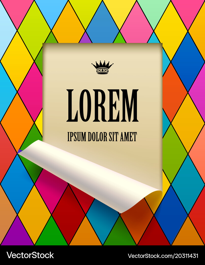 Paper sheet cut framed and partially rolled up Vector Image