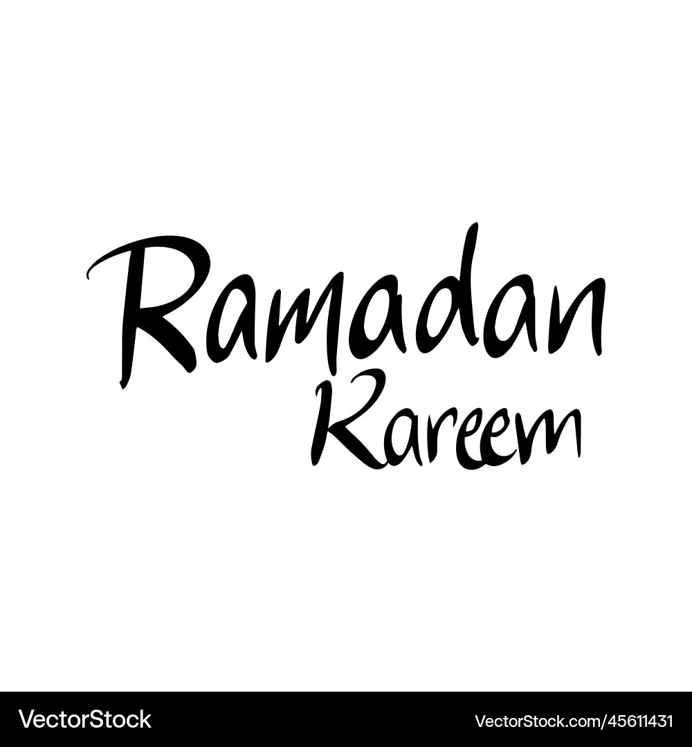 Ramadan kareem handwritten lettering Royalty Free Vector