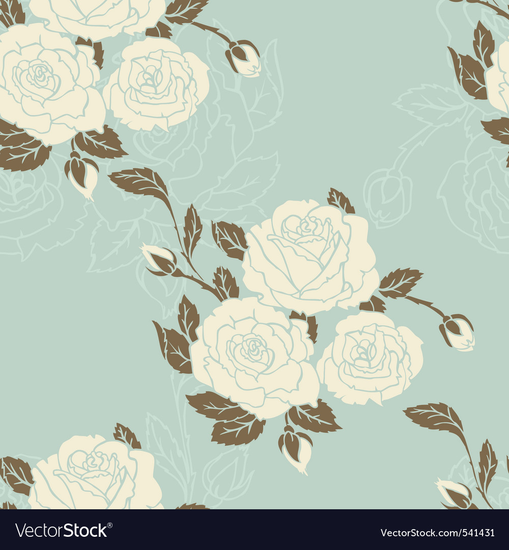 Roses seamless pattern Royalty Free Vector Image