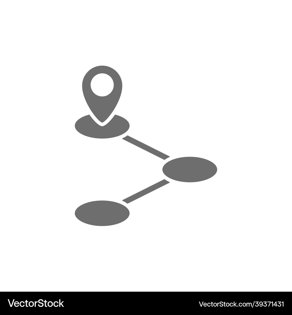 Route geo location destination grey icon Vector Image