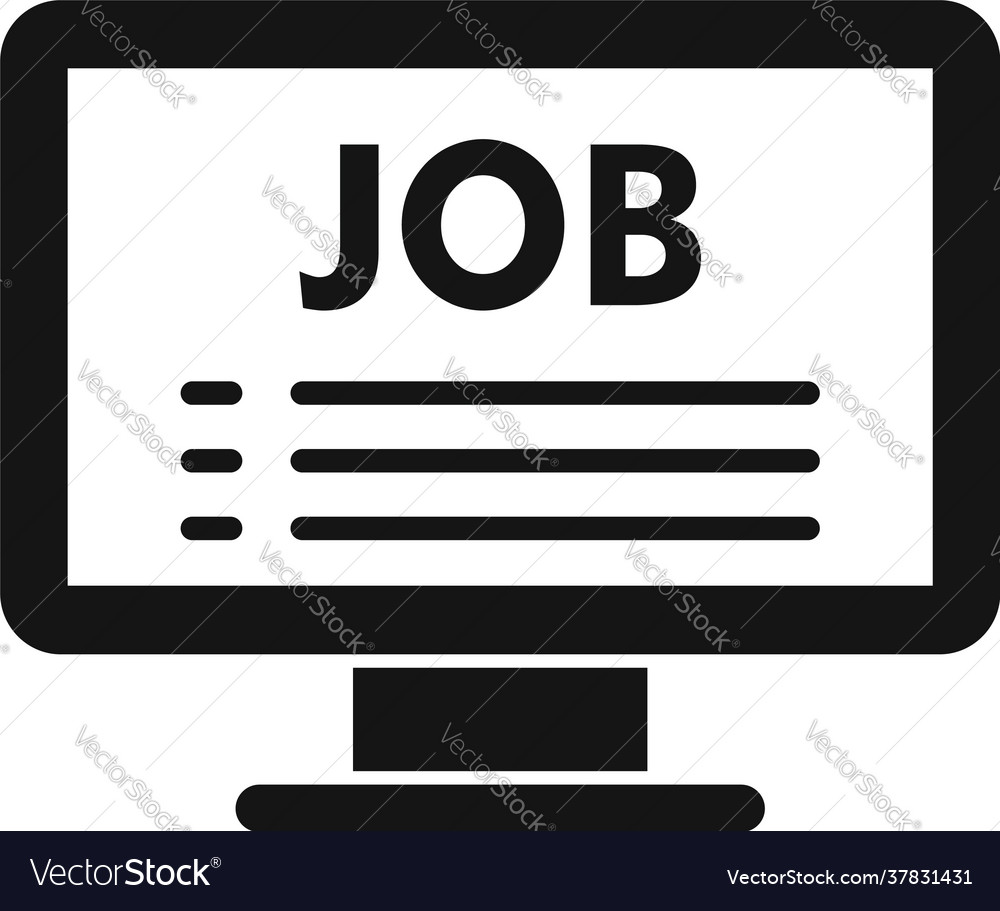 Search job online icon simple style Royalty Free Vector Search job online icon simple style Royalty Free Vector