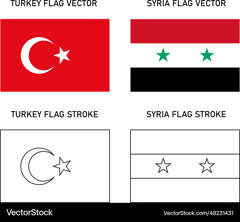 Turkey is a flag and syria Royalty Free Vector Image