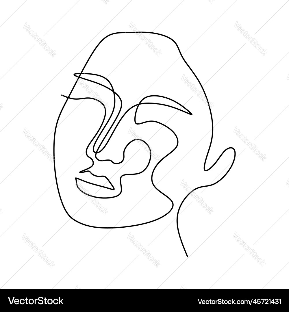 Women face abstract continuous line art drawing Vector Image