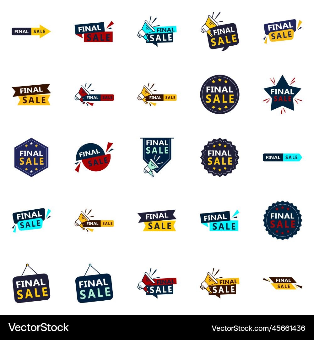 25 sales-boosting final sale banners Royalty Free Vector