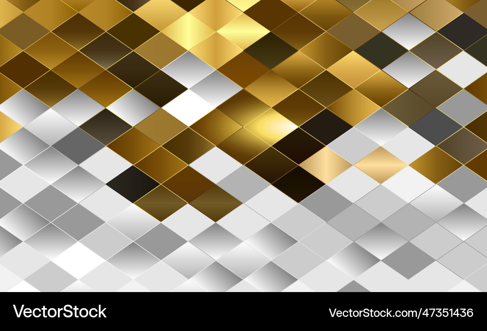 Abstract gold and white geometric rhombus Vector Image