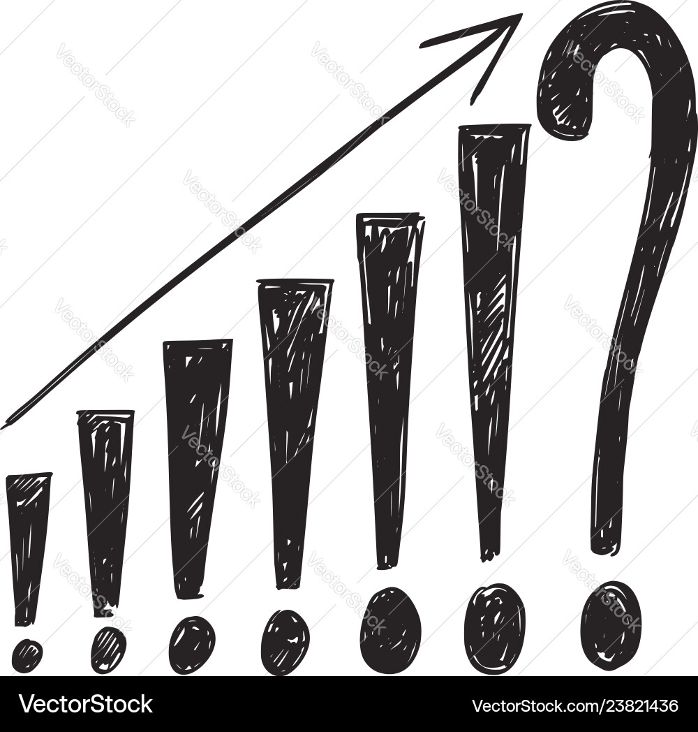 Business drawing of growing graph represented Vector Image