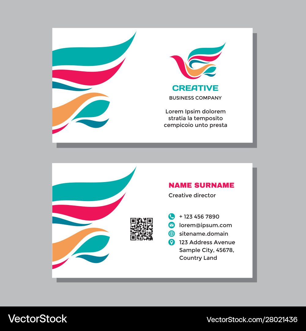 Business visit card template with logo - concept Vector Image