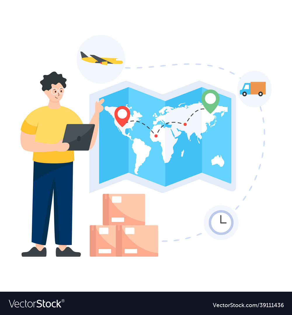 Cargo tracking Royalty Free Vector Image - VectorStock