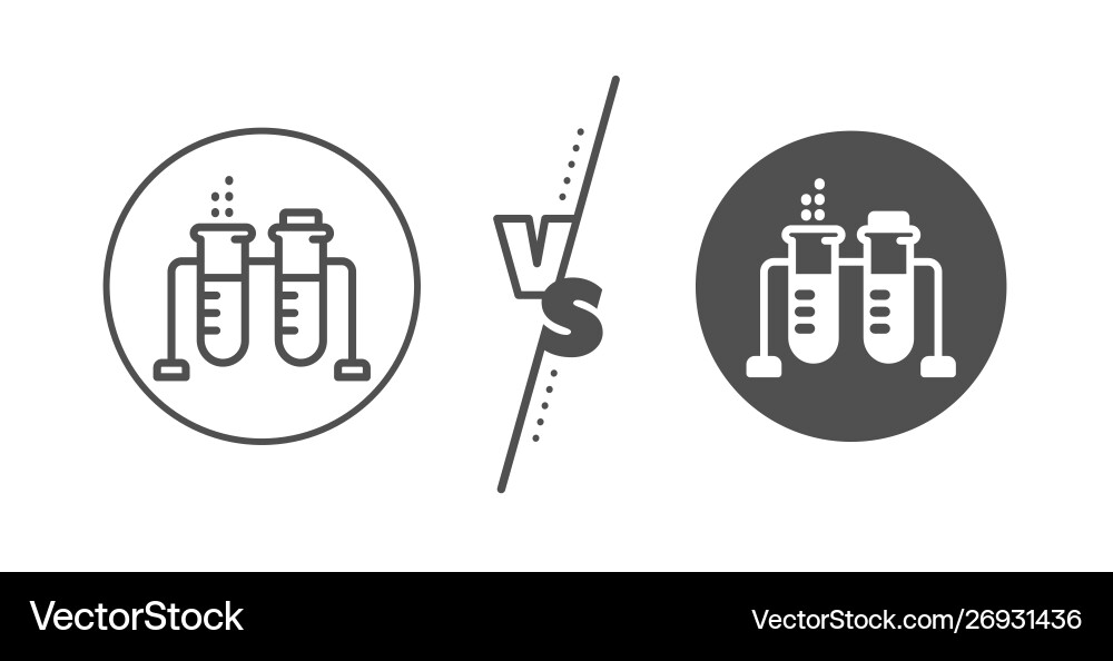 Chemistry beaker line icon laboratory flask sign Vector Image