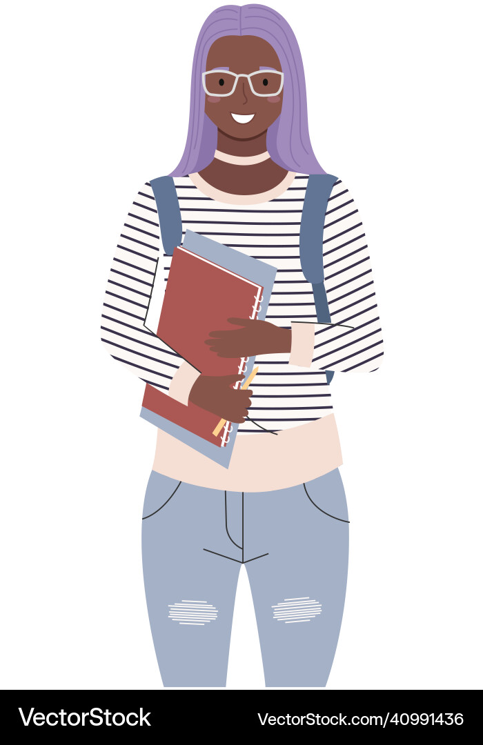Diverse college university female student Vector Image
