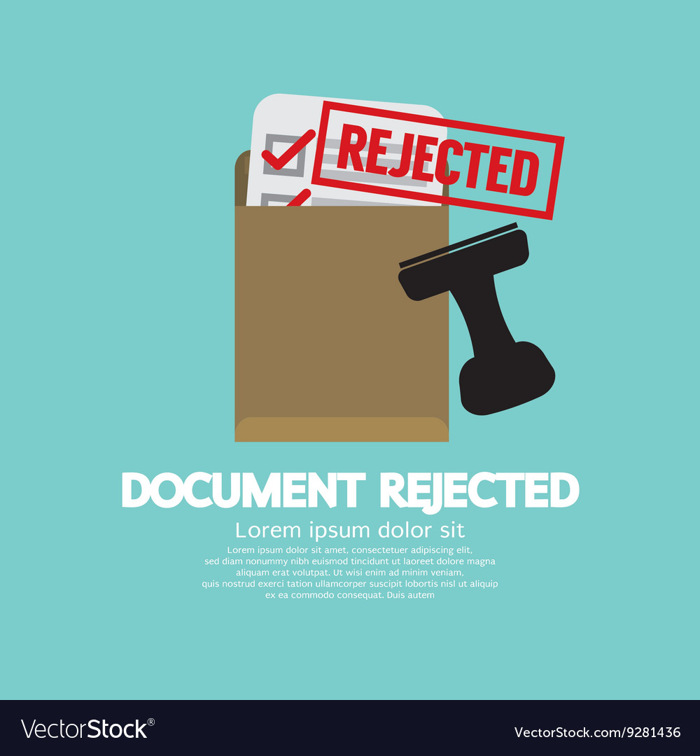 Document rejected stamp Royalty Free Vector Image