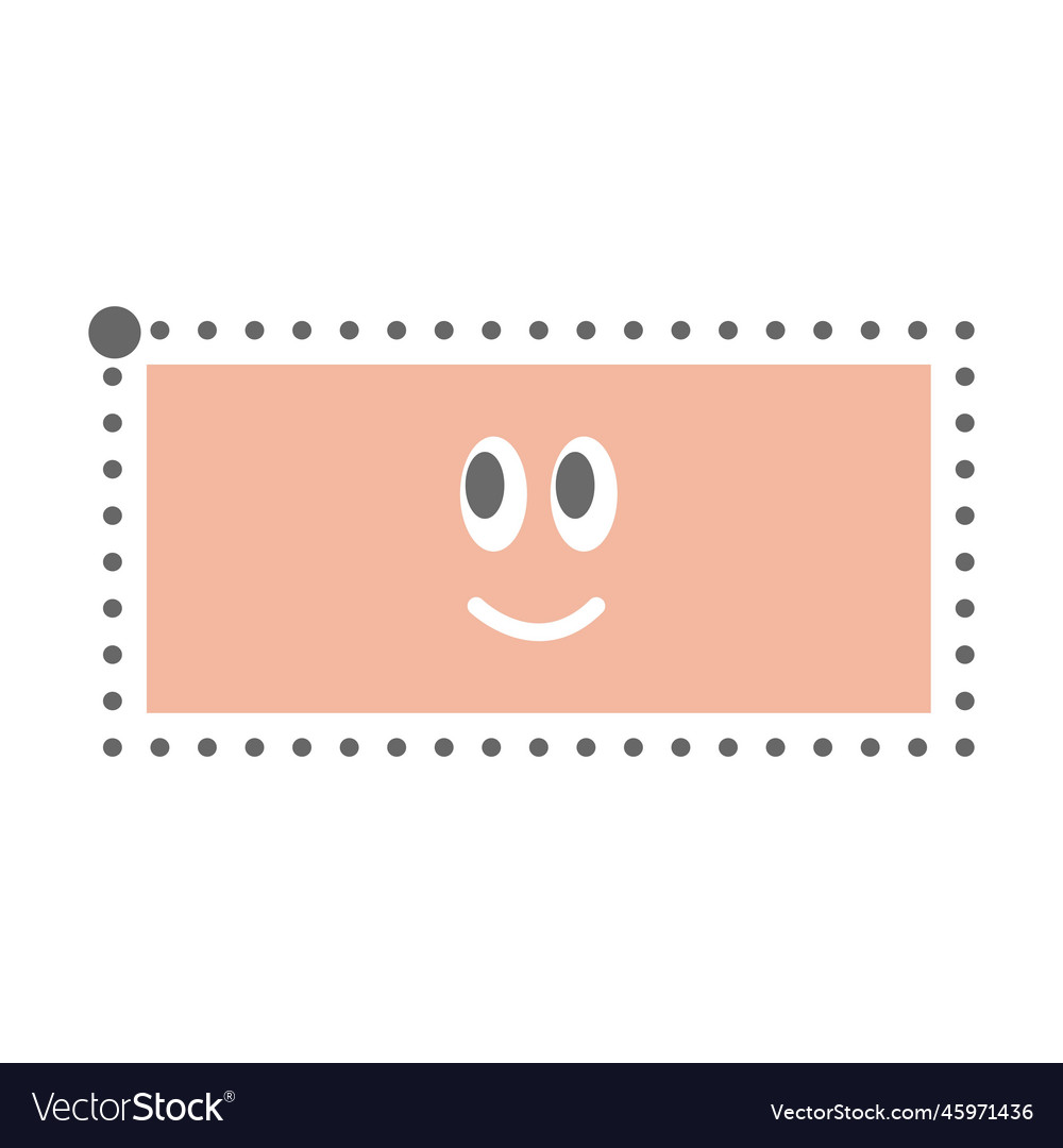 Dotted rectangle shape for tracing lines Vector Image