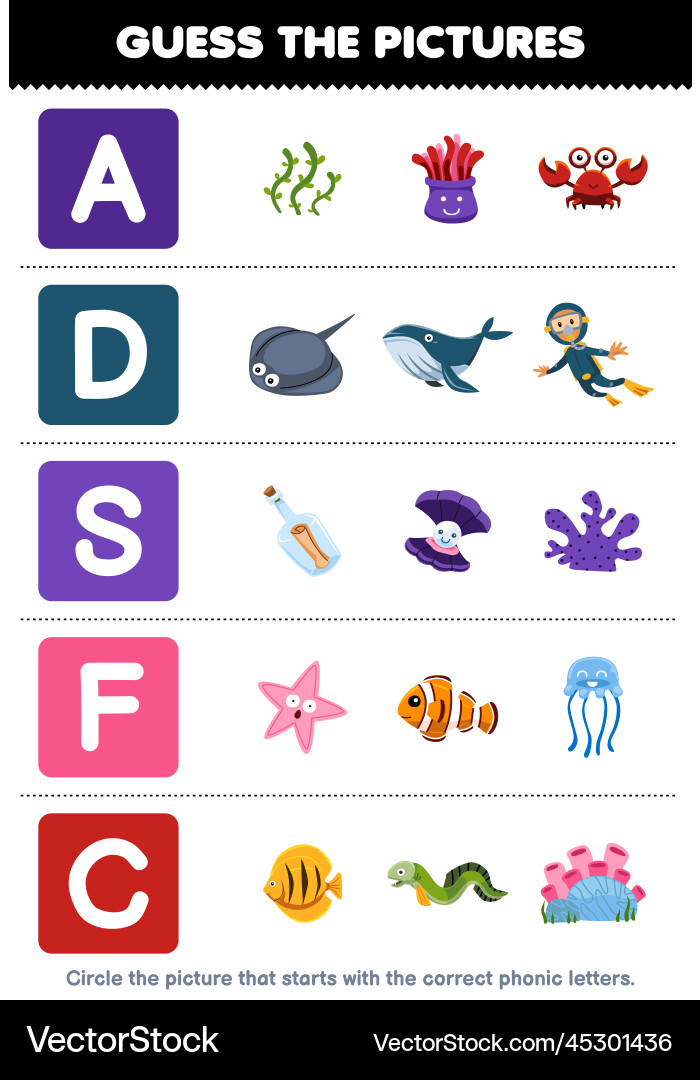 Education game for children guess the correct Vector Image
