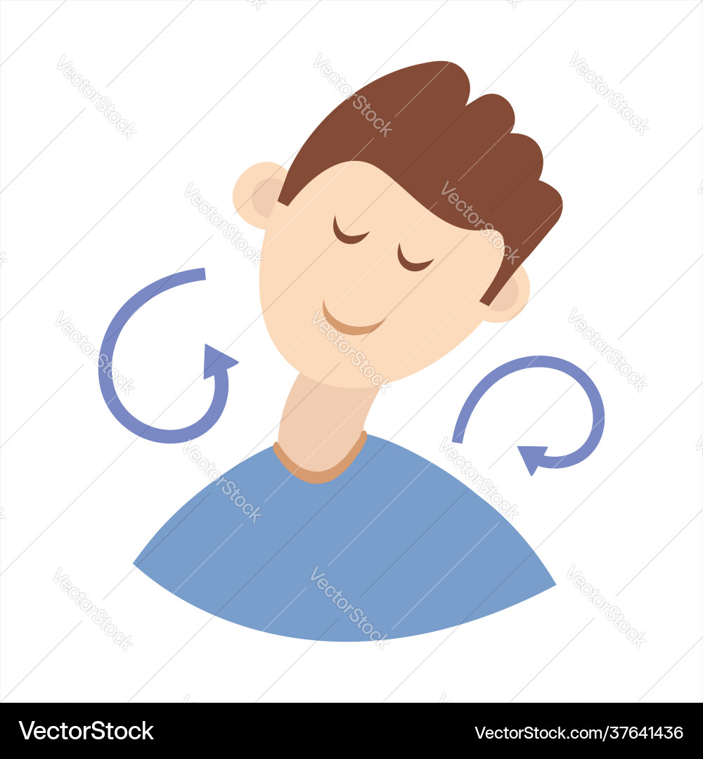 Exercises for guys neck to relax working Vector Image